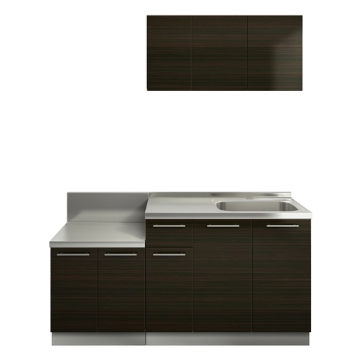 クドハーン W1650セット 開き扉 右シンク ダーク(QD1650DNR)｜キッチンの通販｜ミラタップ（旧サンワカンパニー）